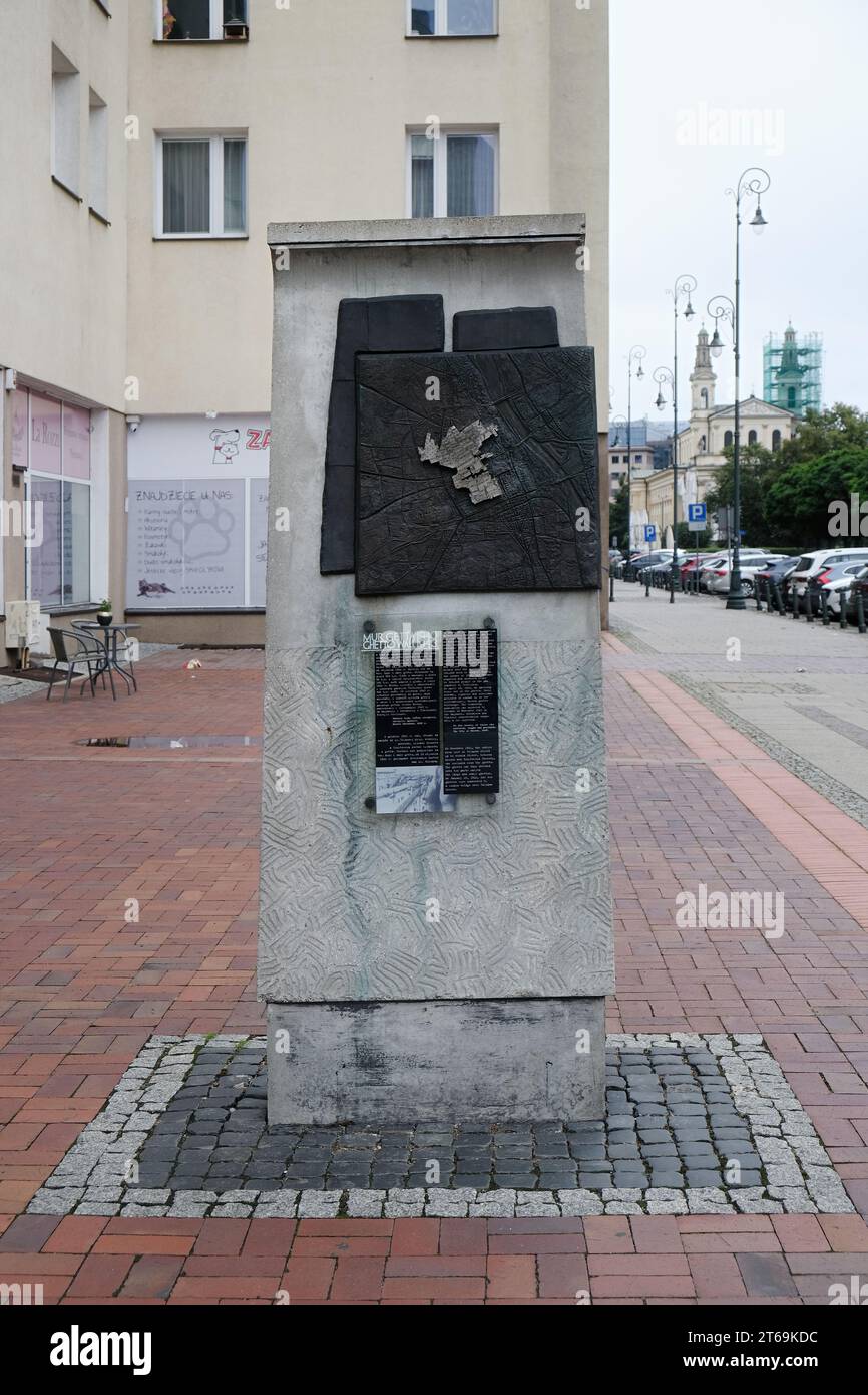 The Warsaw Ghetto boundary markers, historical place with memorial ...