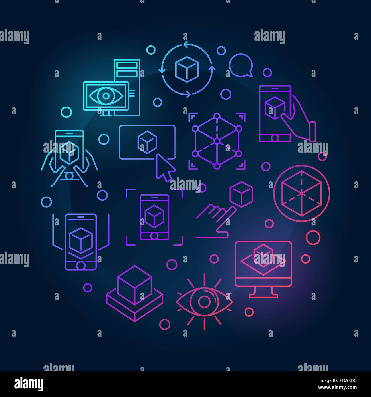 Visual design linear icons Stock Vector Images - Alamy