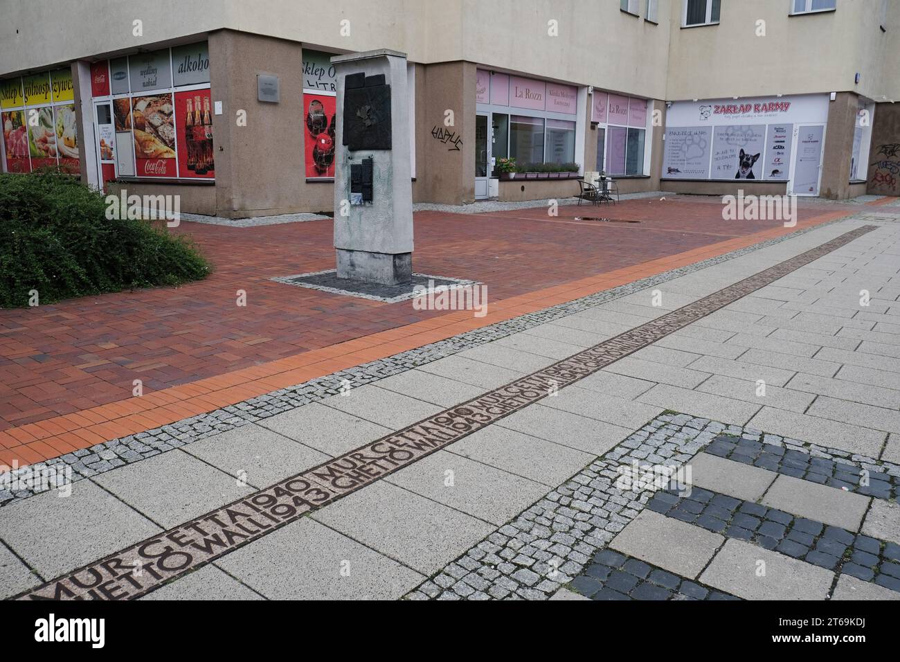 The Warsaw Ghetto boundary markers, historical place with memorial ...