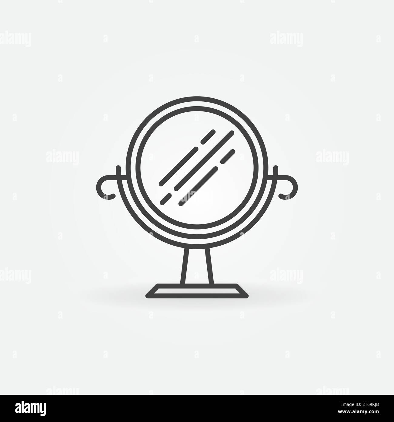 Round Table Mirror outline vector concept icon or design element Stock ...
