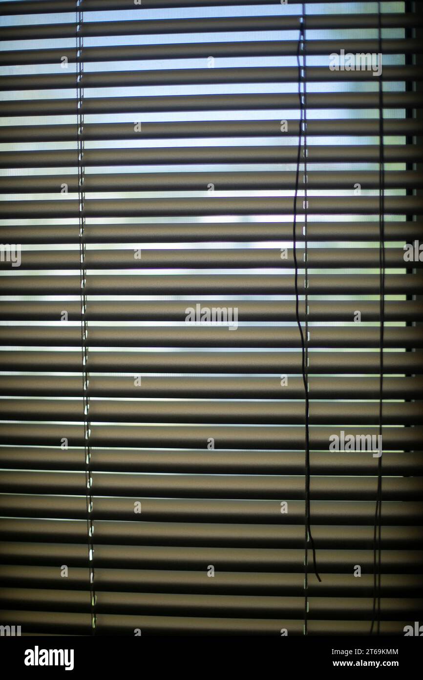 Blinds on window. Window in house. Gleam. Interior details Stock Photo ...