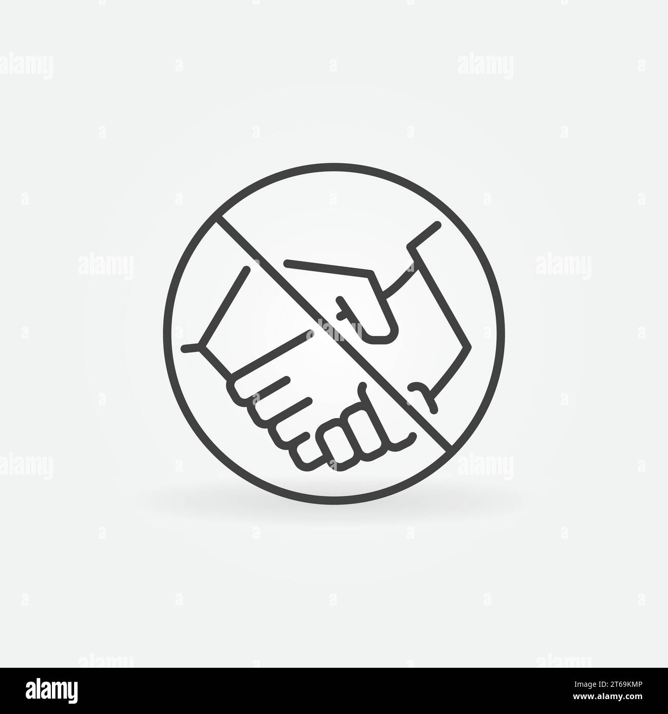 No Handshake linear icon. Stop contact vector concept sign in outline ...