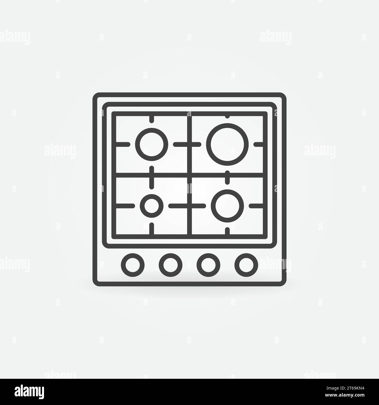 Gas Stove vector thin line concept icon. Top View Stock Vector Image ...