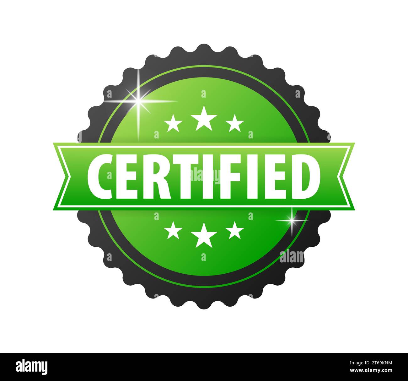 Green and Black Certified Quality Badges with Checkmark Vector ...