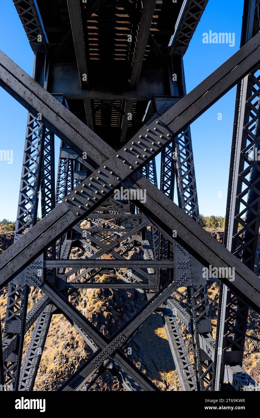 The railroad bridge that crosses the 320 foot drop in to the canyon ...