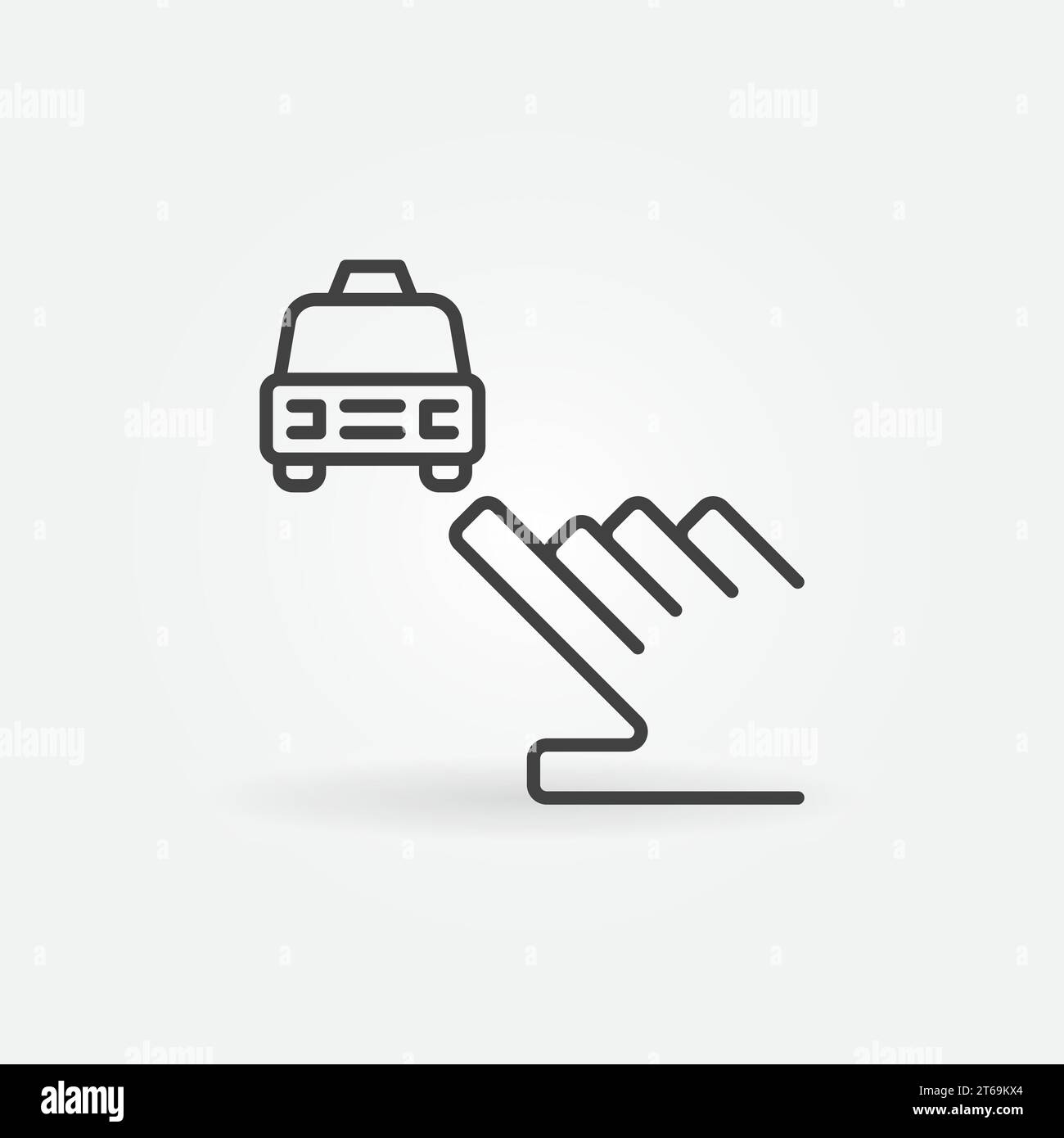Hand pointing on Taxi car vector concept icon in thin line style Stock ...