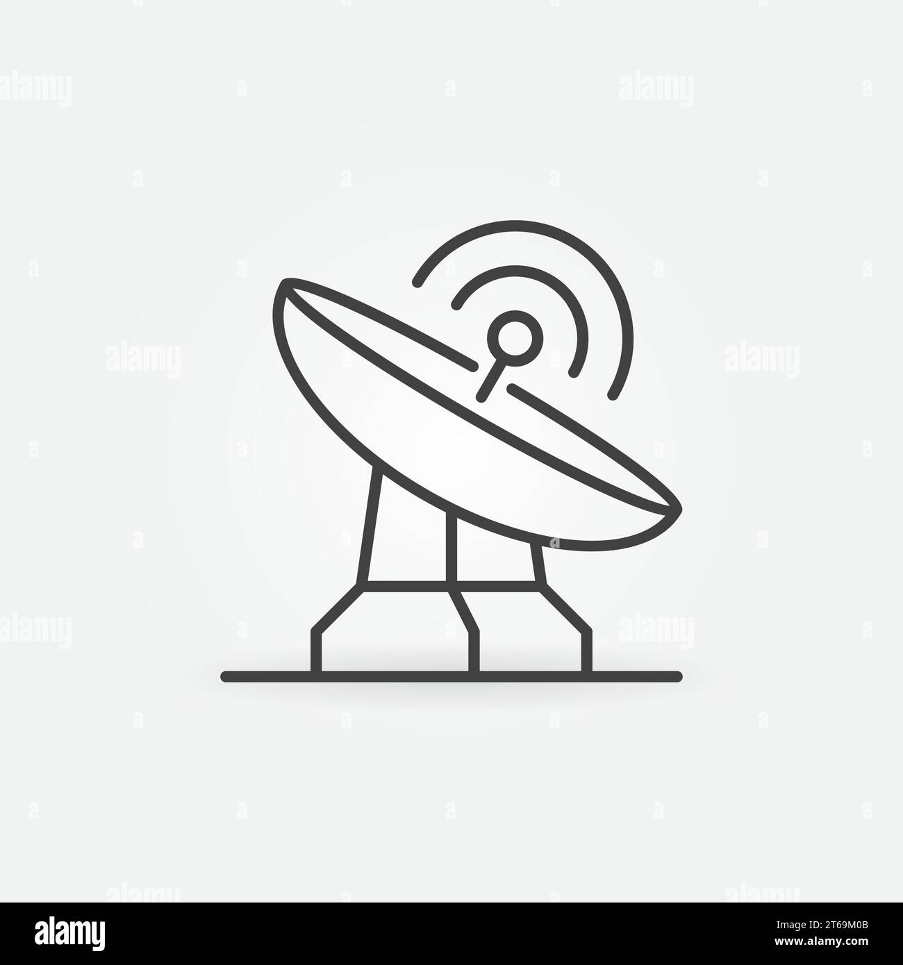 Parabolic Satellite Dish Tower vector concept icon or sign in outline ...