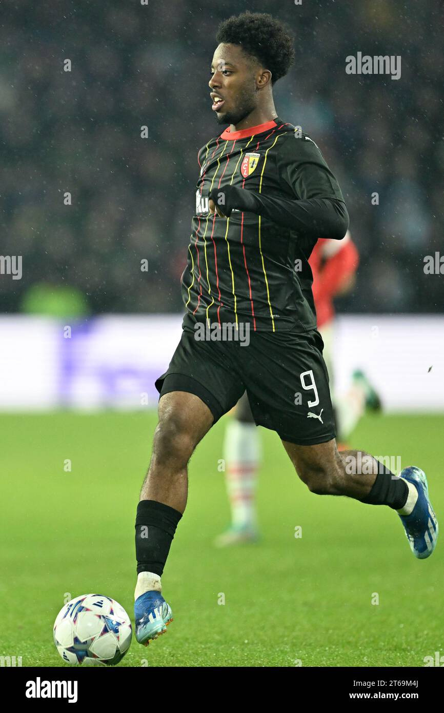 Elye Wahi (9) of RC Lens pictured during the Uefa Champions League ...