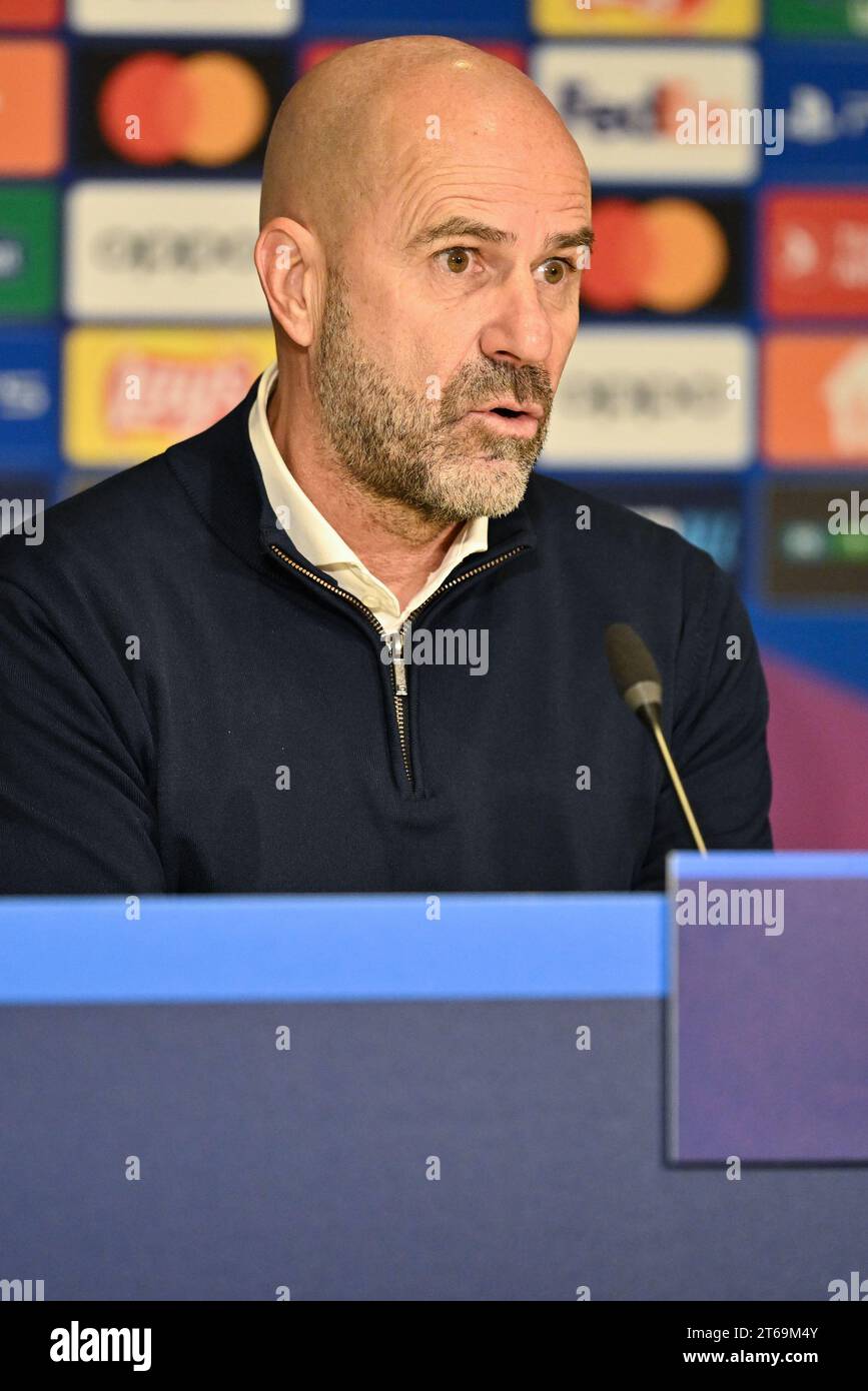 Head Coach Peter Bosz of Eindhoven pictured during the press conference ...