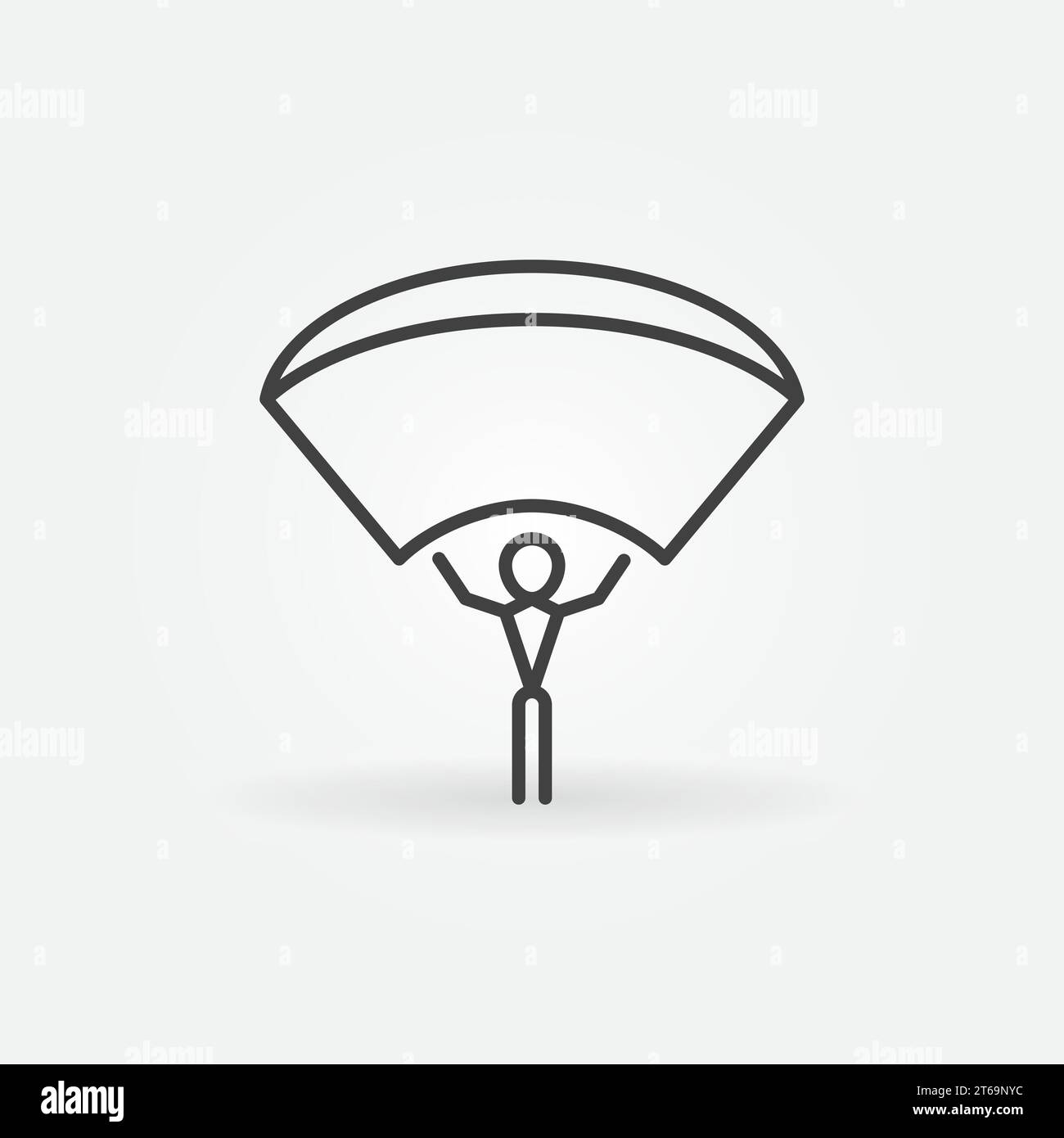 Man with Parachute outline icon. Parachutist vector concept symbol ...