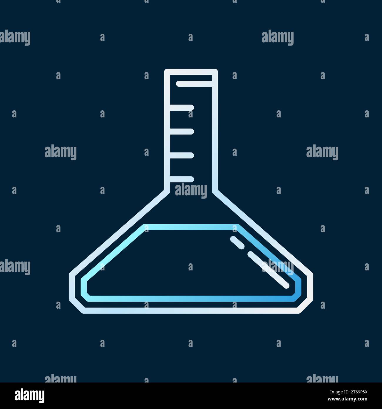 Erlenmeyer Flask vector concept colored outline icon or logo element on dark background Stock ...