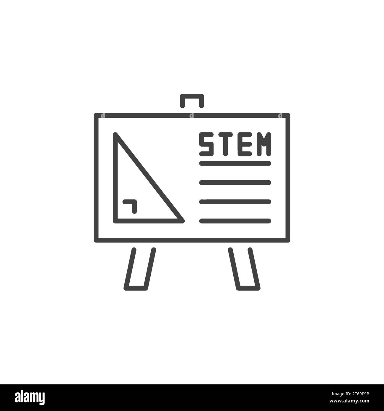 STEM Whiteboard vector simple icon or design element in thin line style ...
