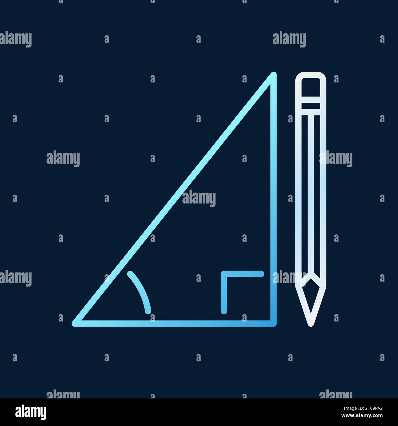 Pencil with Triangle vector linear concept colored icon or logo element ...