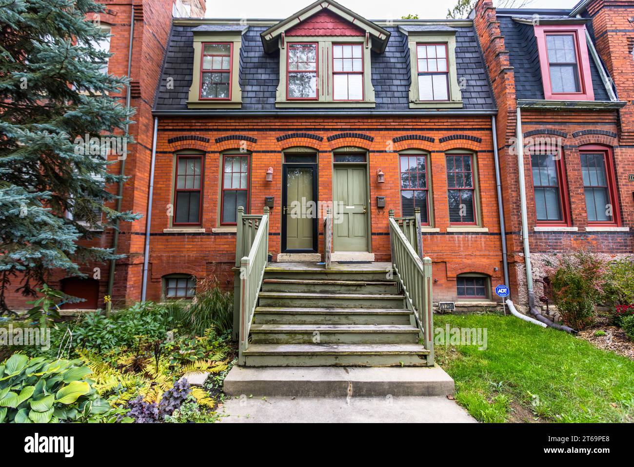 Workers' house in the historic district of Pullman in almost original ...