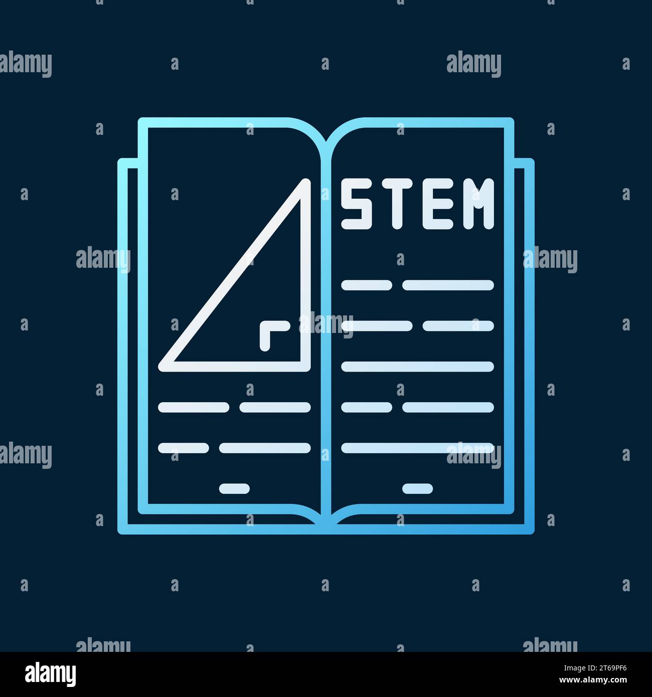 STEM Book vector colored outline icon or logo element on dark ...