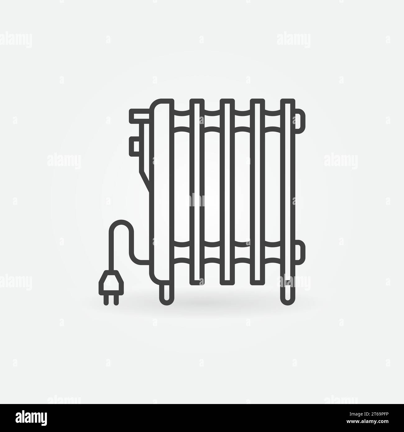Electric Oil Filled Radiator Heater vector outline icon or symbol Stock ...