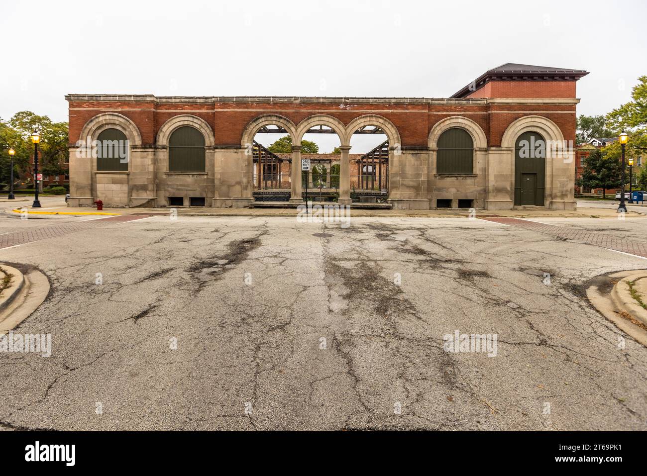 Market Square in Pullman National Historical Park with the remains of ...