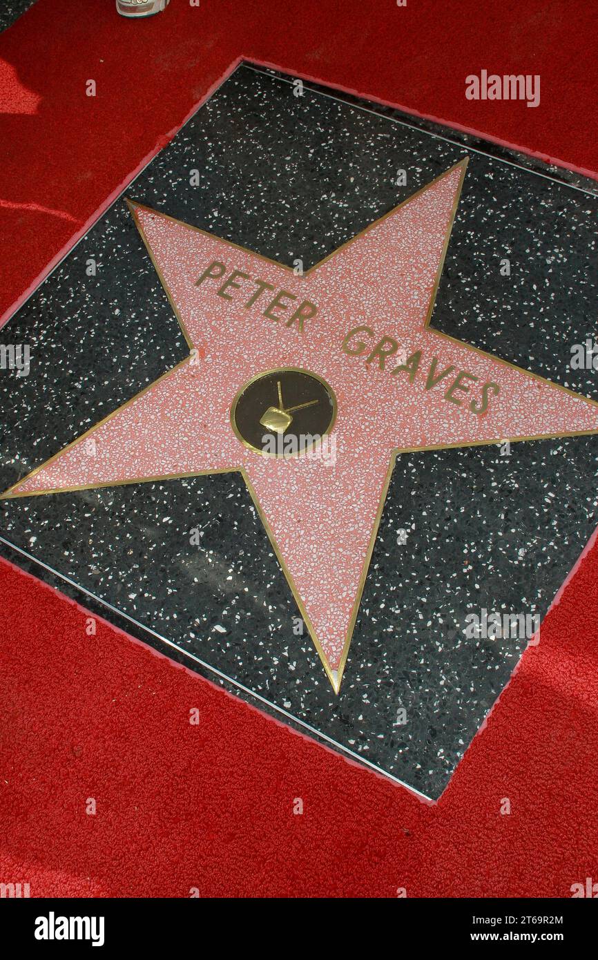 Peter Graves' Star number 2,391on the Hollywood Walk of Fame on ...