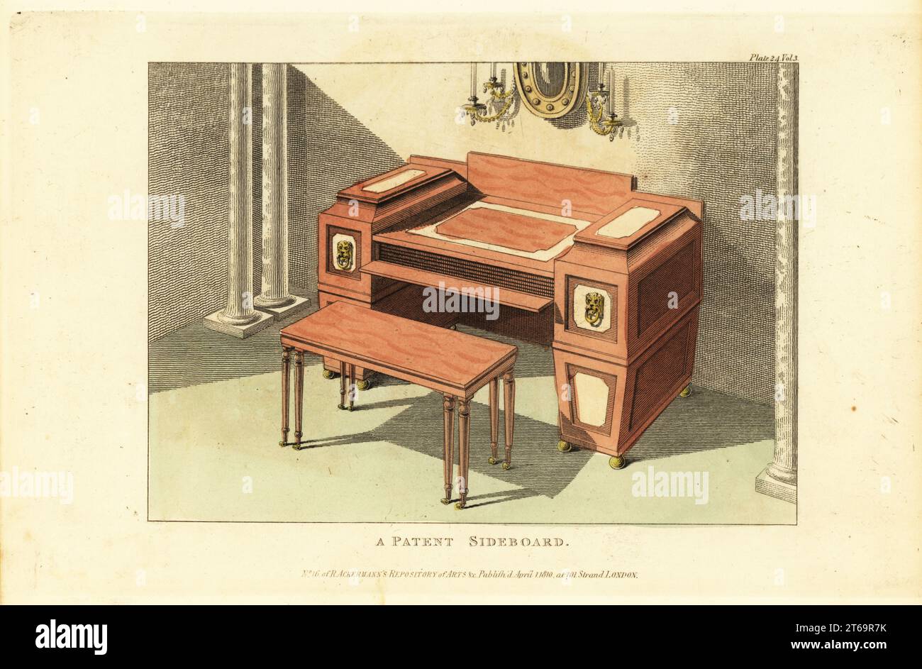Trafalgar patent sideboard and dining table, metamorphic furniture 1810 ...