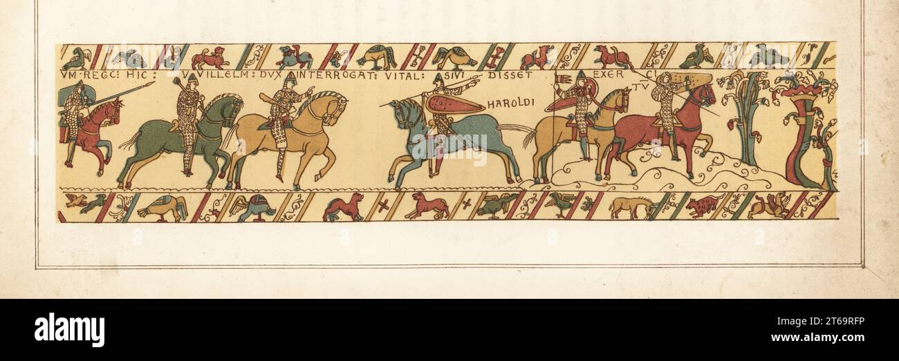 William, Duke of Normandy, asks his scout Vitalis for news of Harold at ...