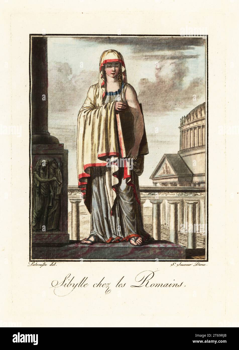 Sibyl, an oracle or prophetess, ancient Rome. In palla or shawl and ...