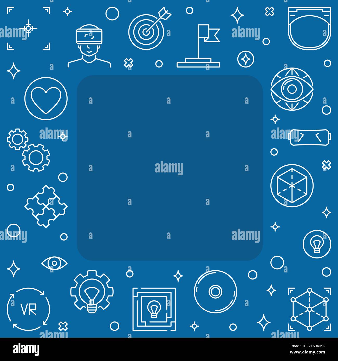 VR concept outline frame with empty space. Vector Virtual Reality ...