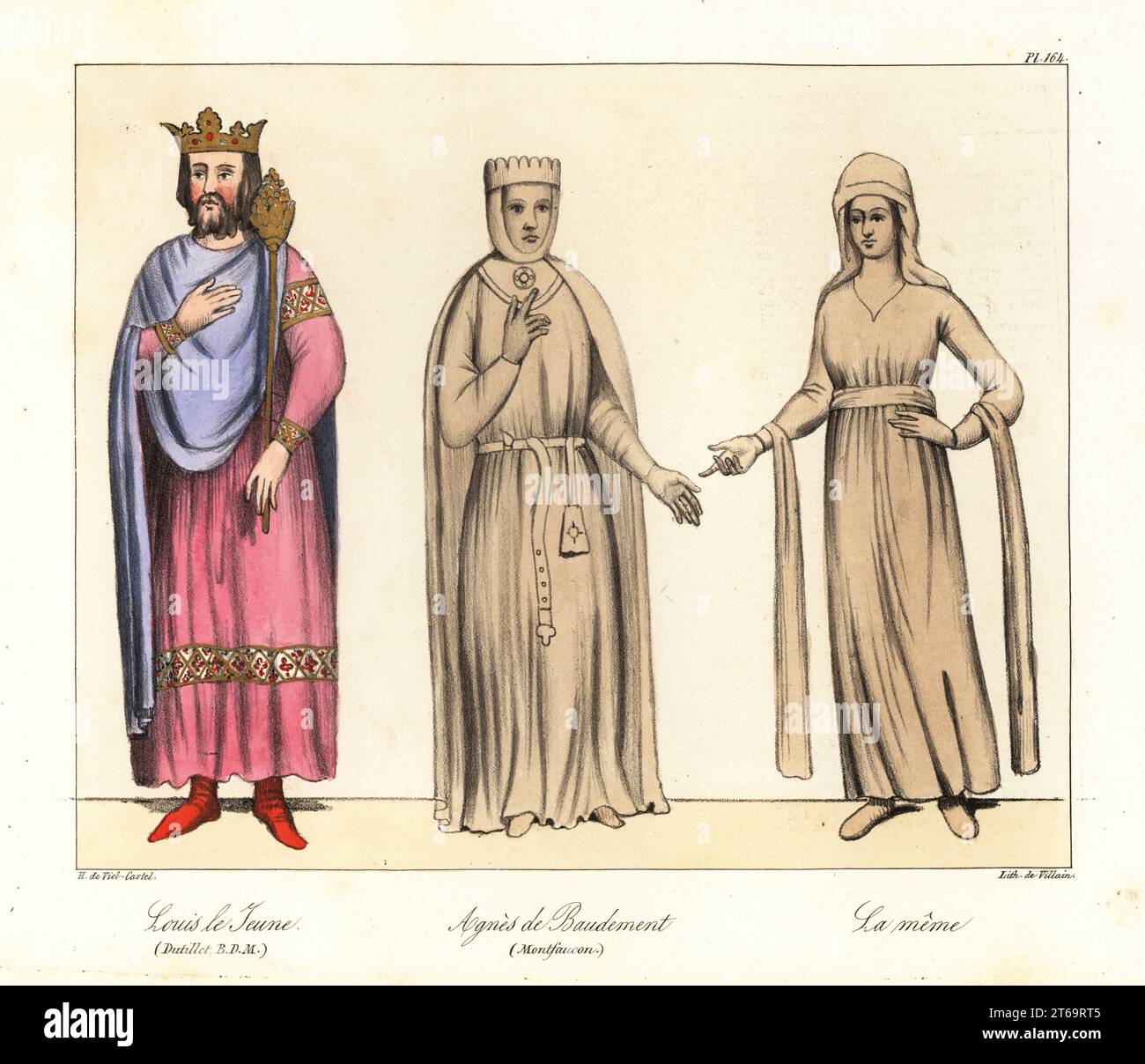 Louis the Young, Louis VII, King of the Franks, 1120-11880, and two ...