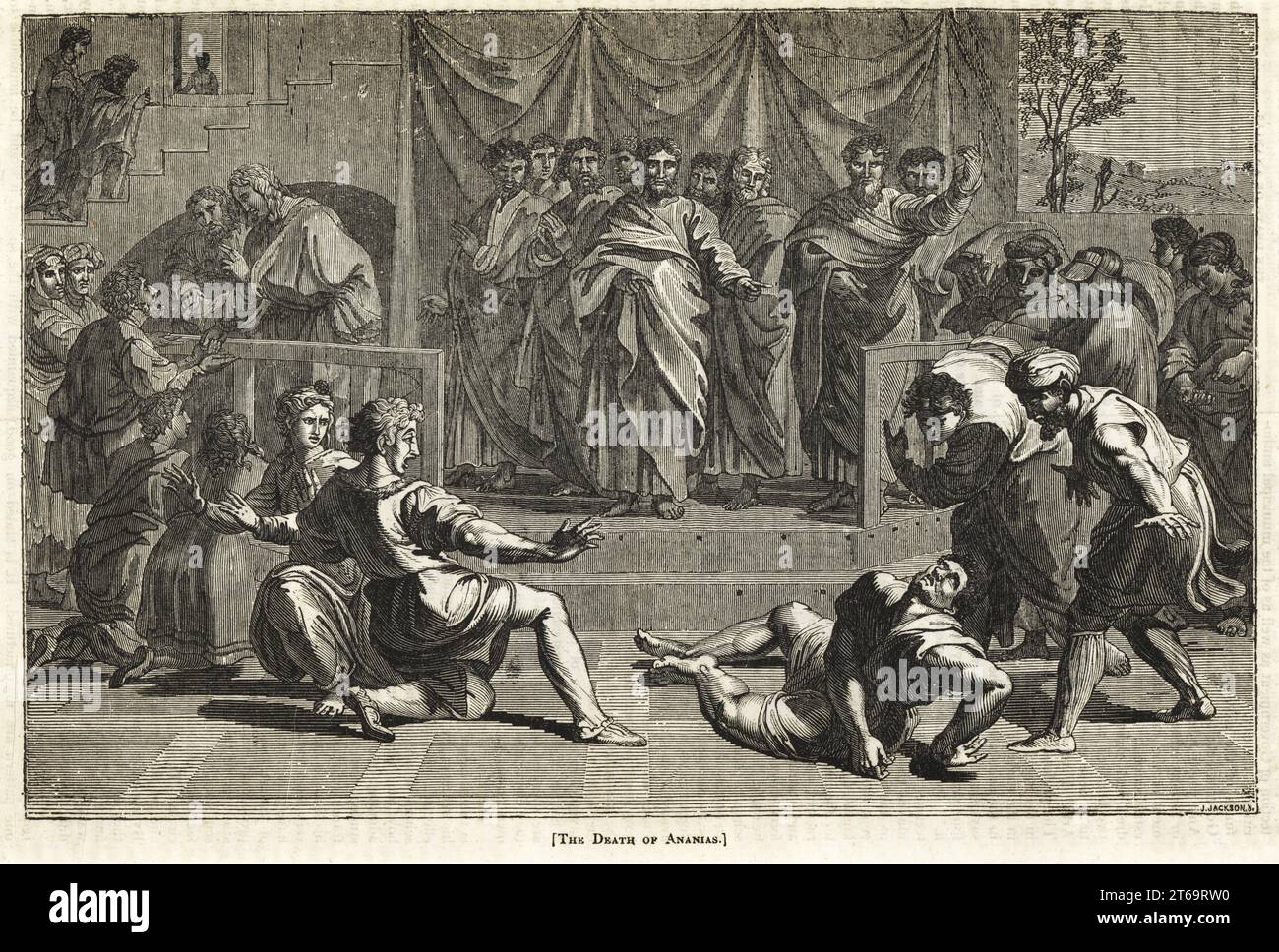 Ananias lying to Peter the Apostle about his donation and falling dead ...