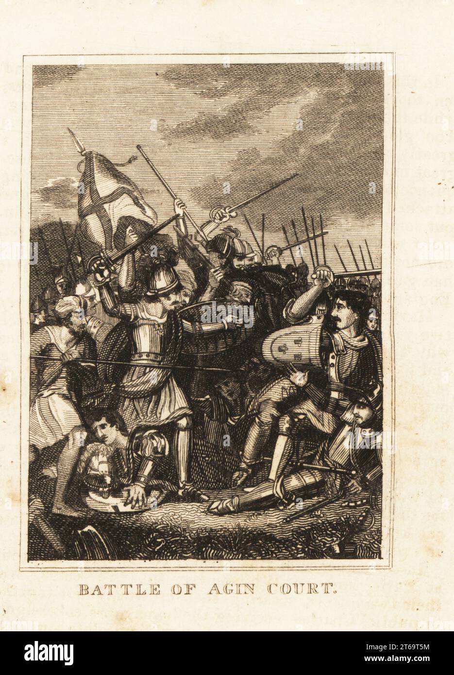 The English army under King Henry V defeating the larger French army at ...