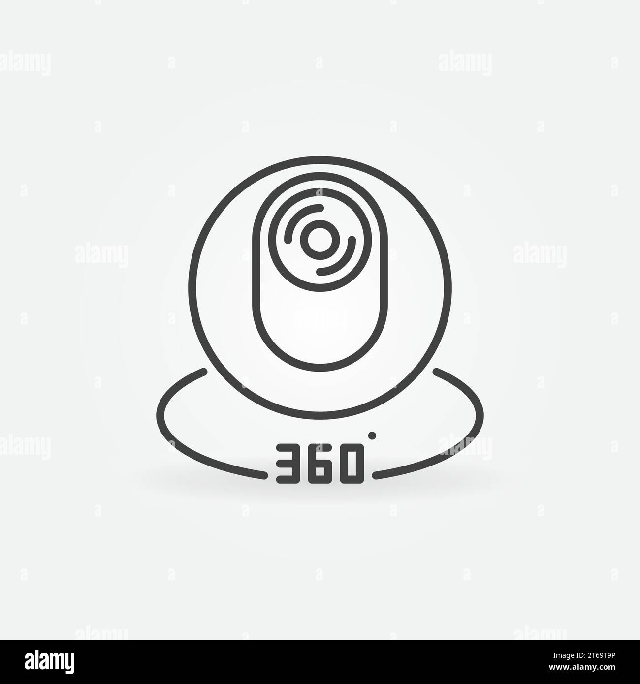 360 degree camera vector concept icon or symbol in thin line style ...