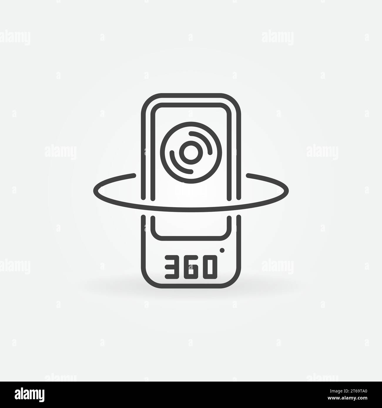 360 degree camera device vector concept simple icon or symbol in thin ...