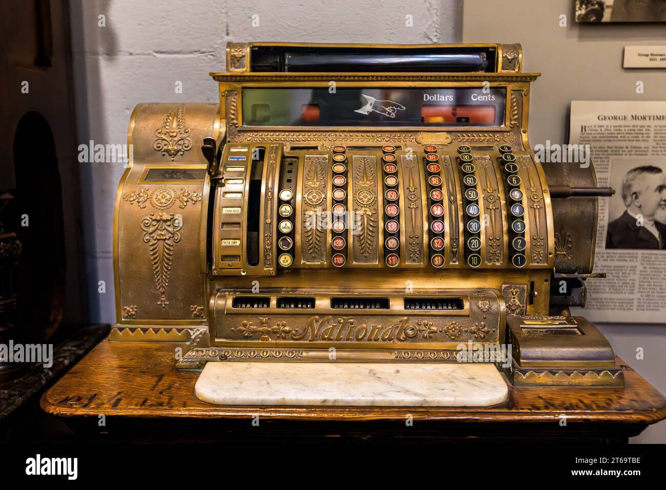 Old cash register in the Historic Pullman Foundation Exhibit Hall ...
