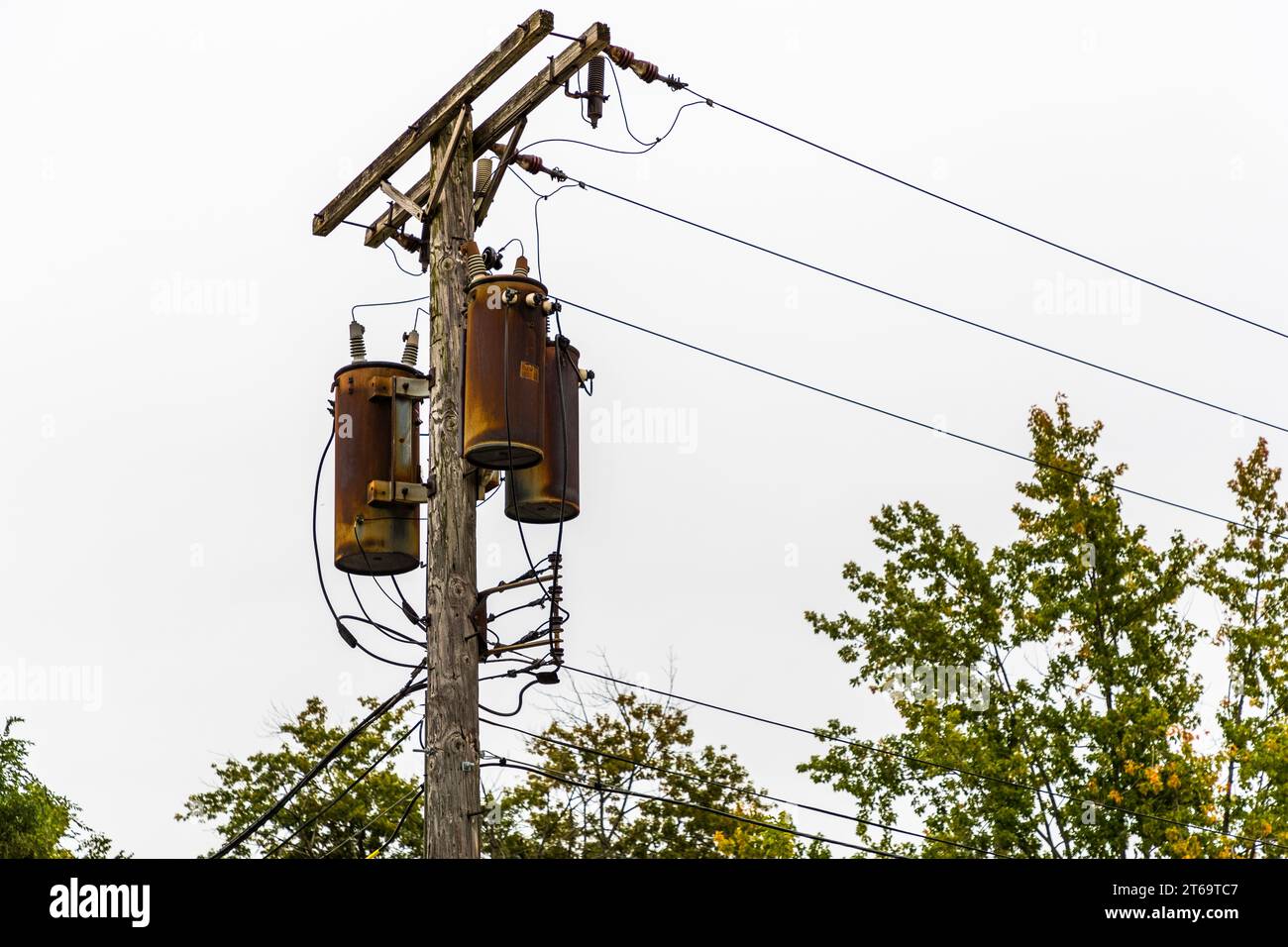 Power pole with distribution transformers. Chicago's Pullman ...