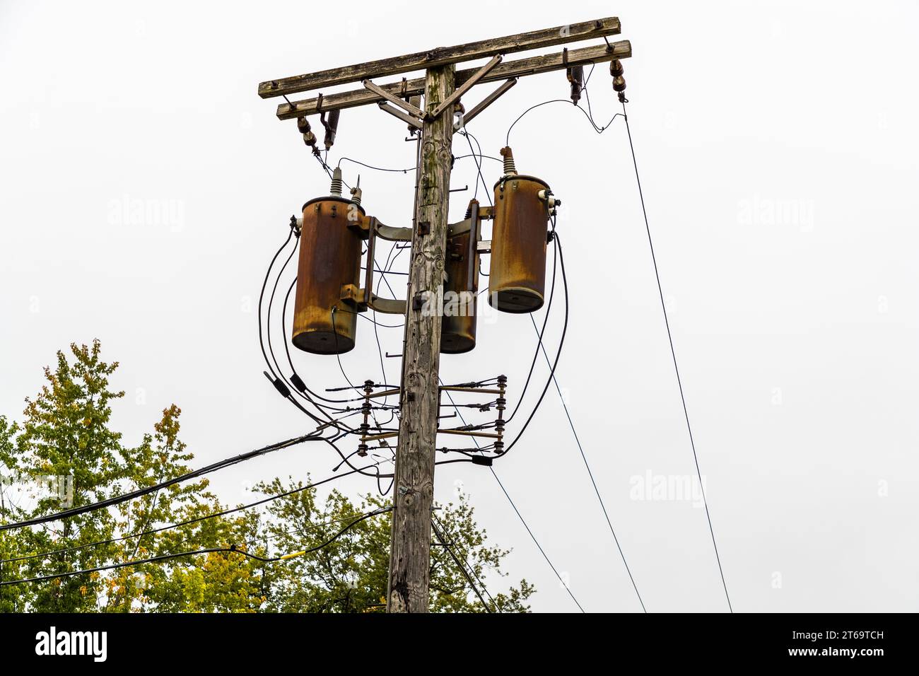 Power pole with distribution transformers. Chicago's Pullman ...