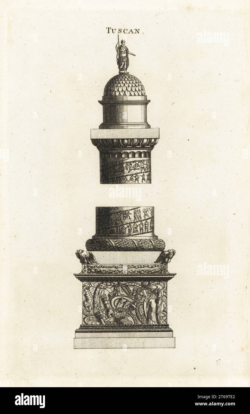 Example of the Tuscan order from Trajan's Column, Rome, 113 AD. Base ...