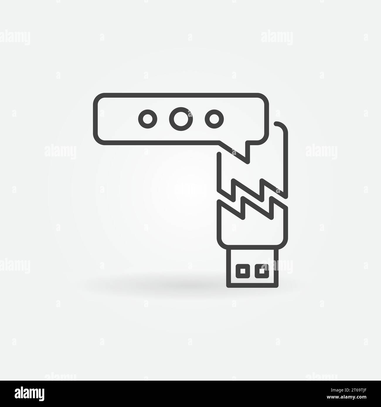 USB Drive Virus vector outline concept icon or design element Stock ...