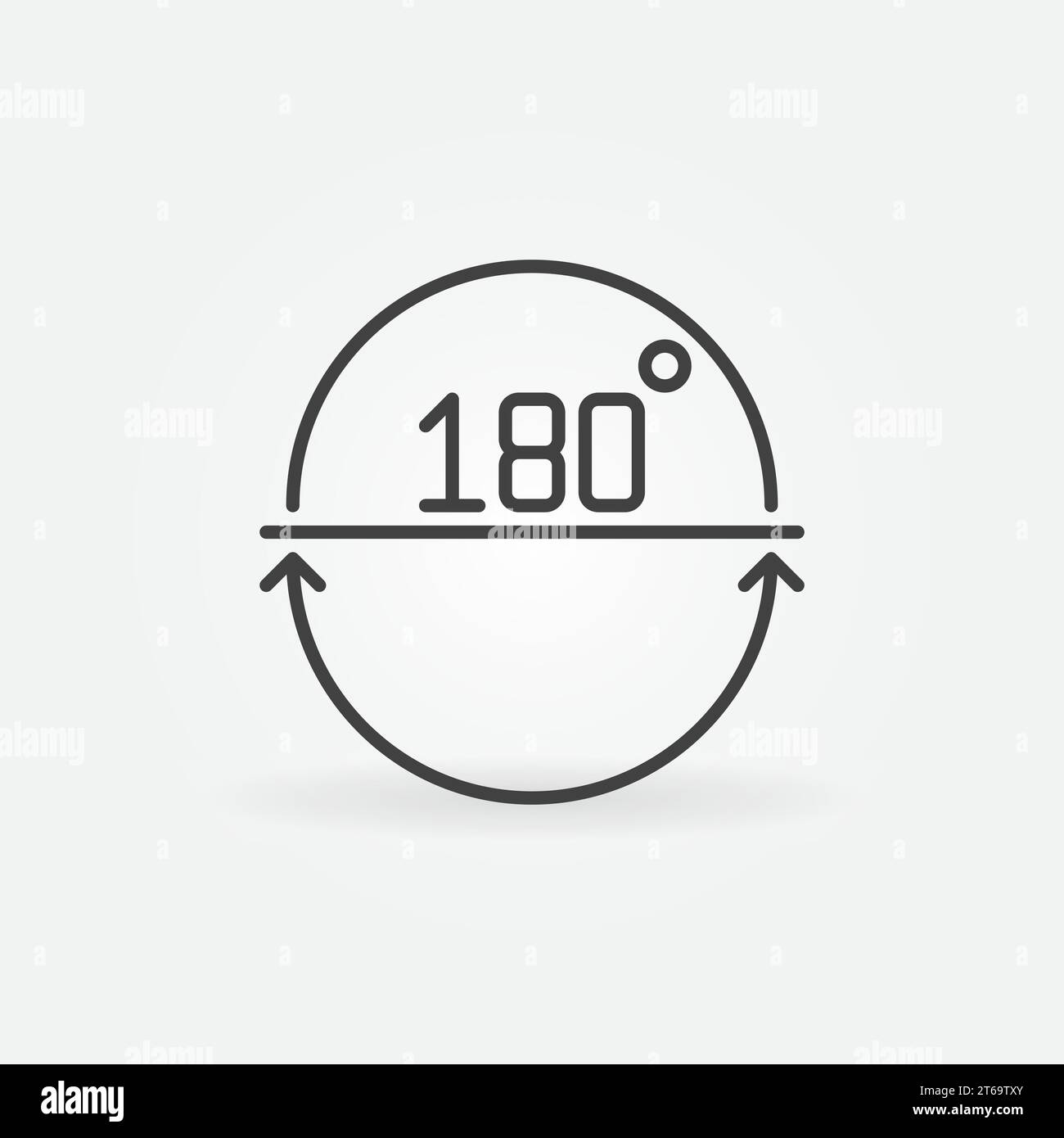 Angle 180 degrees outline vector concept icon or design element Stock ...