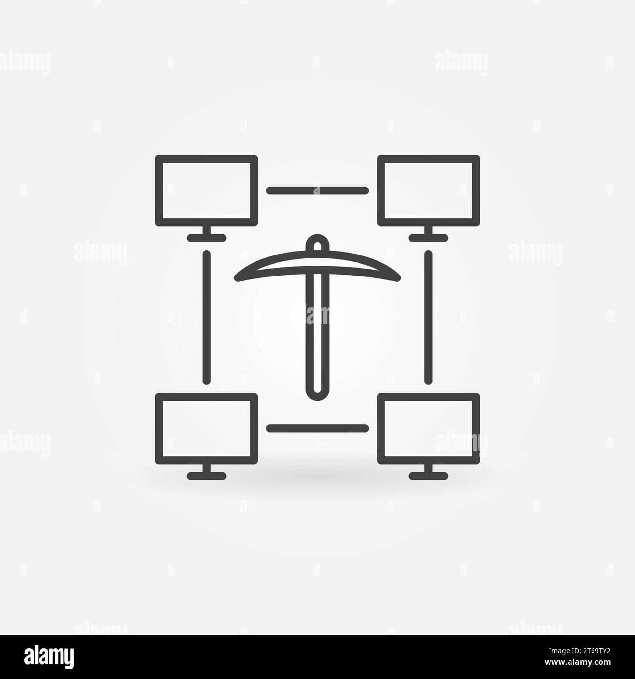 Computer Science And Data Mining Vector Thin Line Concept Icon Or Design Element Stock Vector