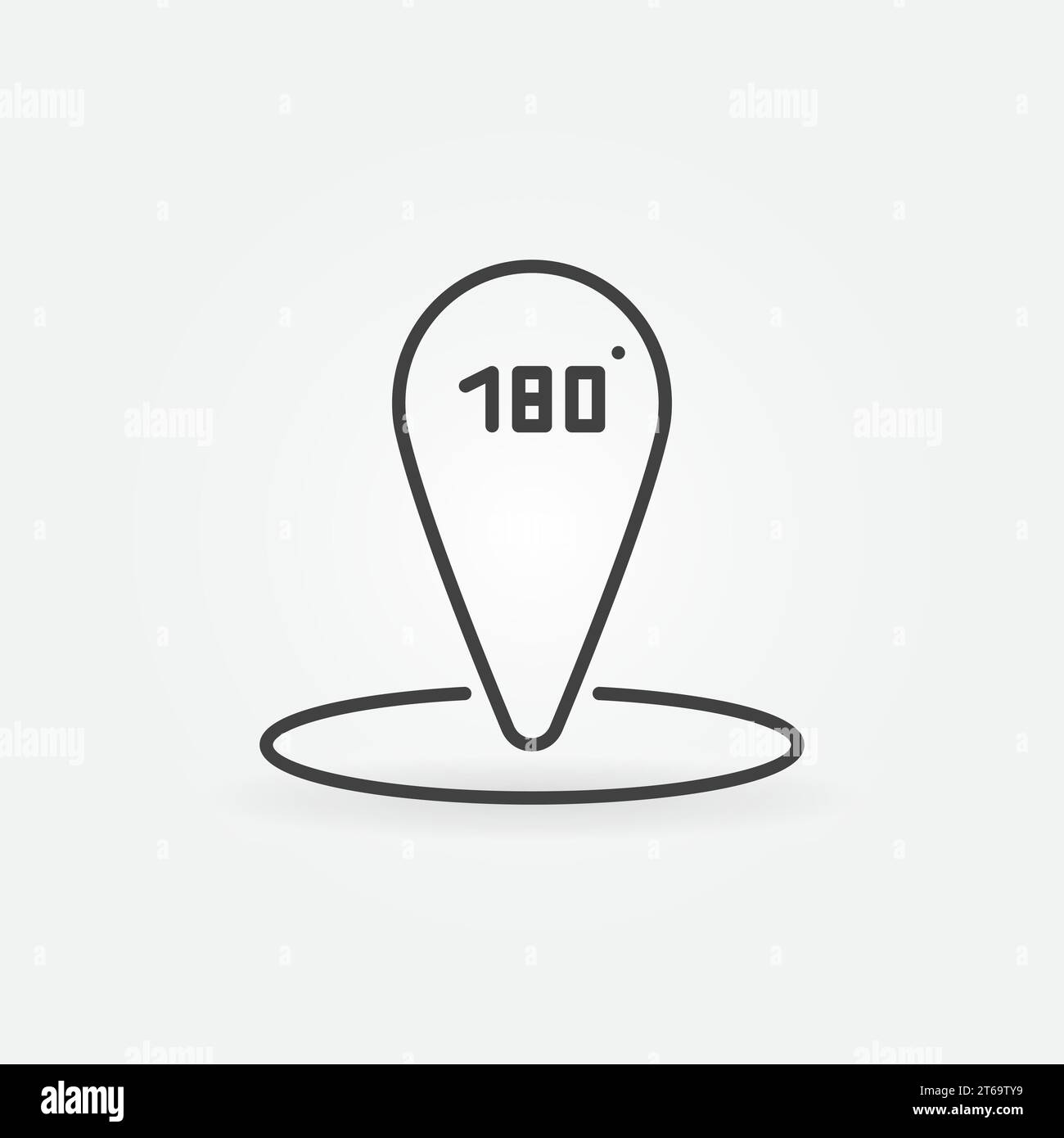 Map Pin with 180 degrees sign vector linear icon or logo element Stock ...