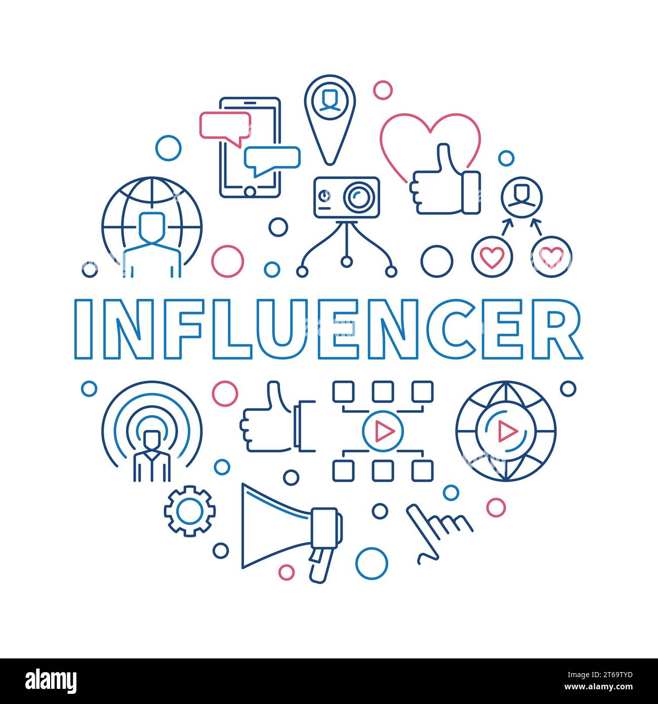 Influencer vector round social hi-res stock photography and images - Alamy