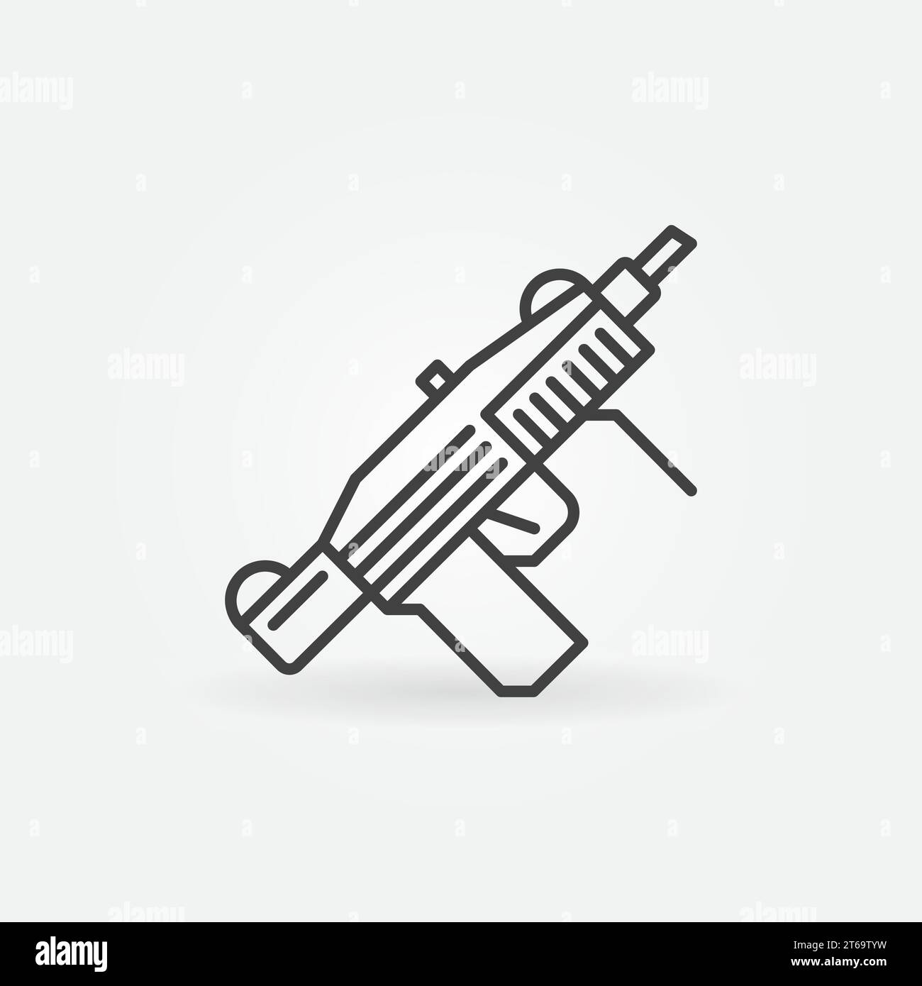 Submachine Gun outline icon. SMG Military weapon vector concept symbol ...