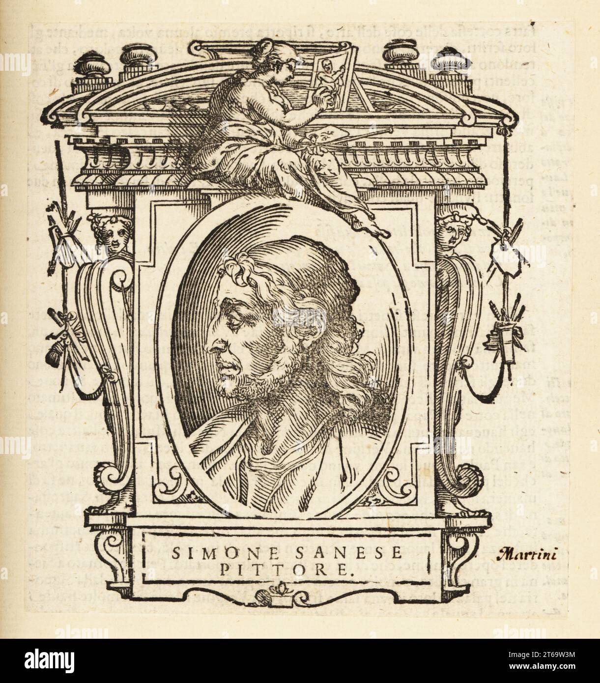 Portrait of Simone Martini, Italian painter born in Siena, c.1284-1344 ...