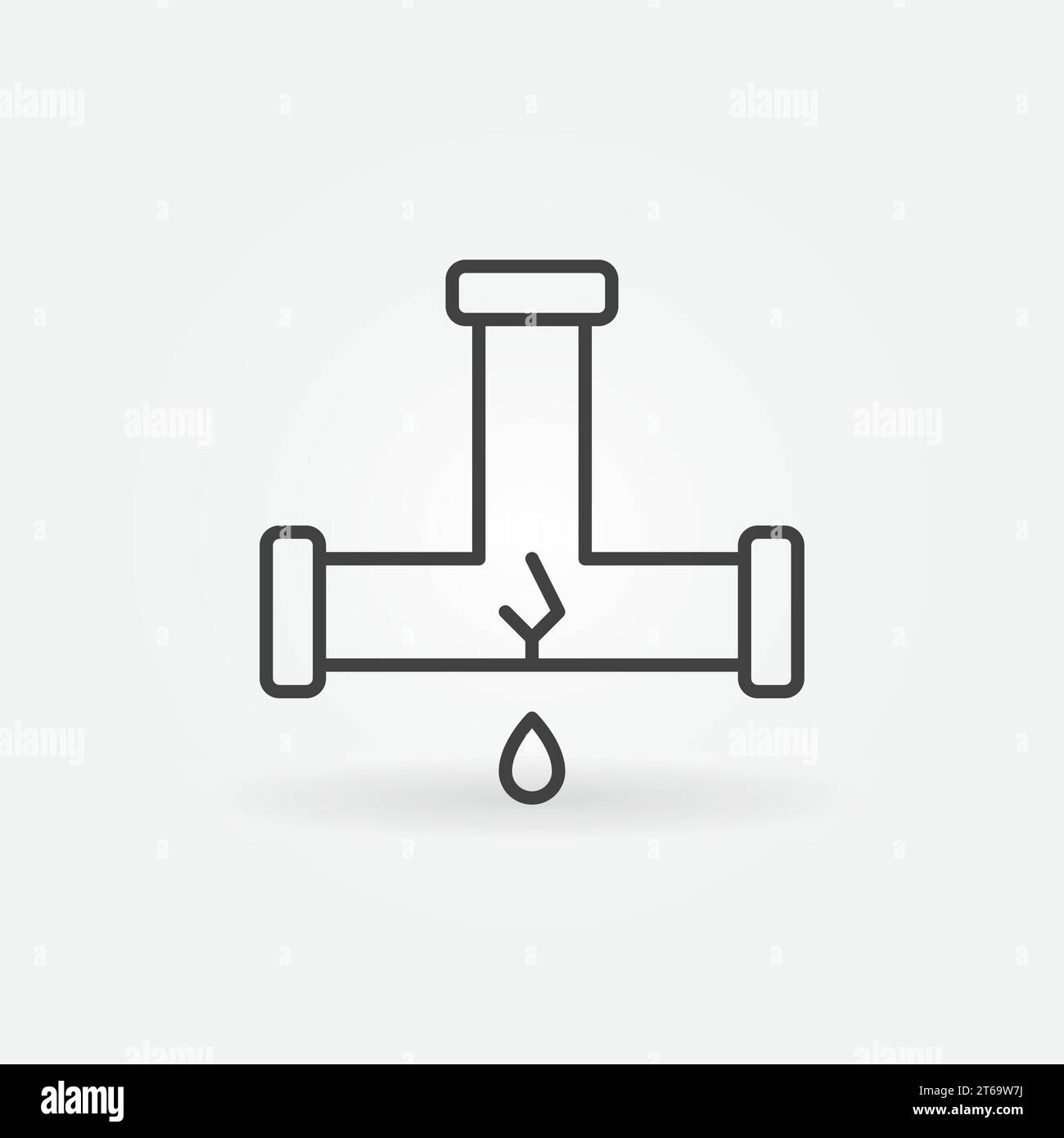 Leaking Water Pipe vector Plumbing concept icon or symbol in thin line ...