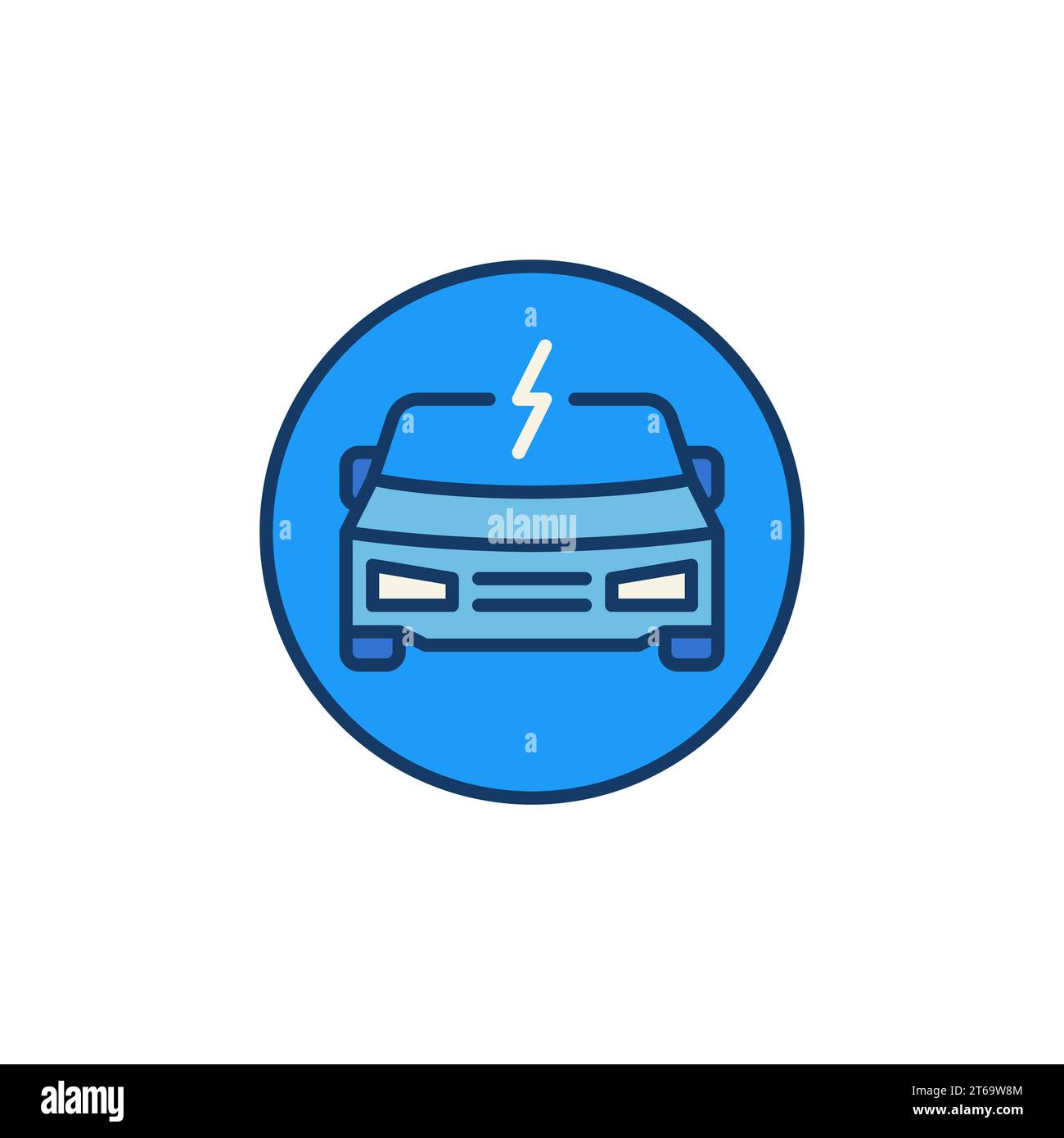 Electric Car EV vector concept round colored icon or logo element Stock ...