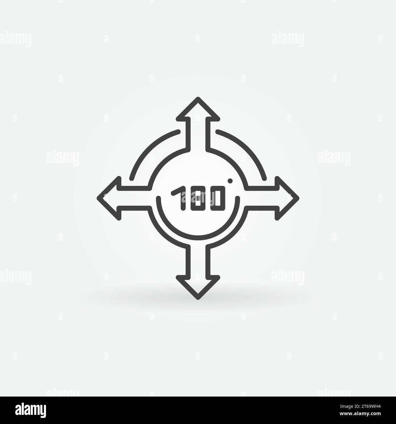 Arrows with 180 degrees outline vector concept icon or design element ...