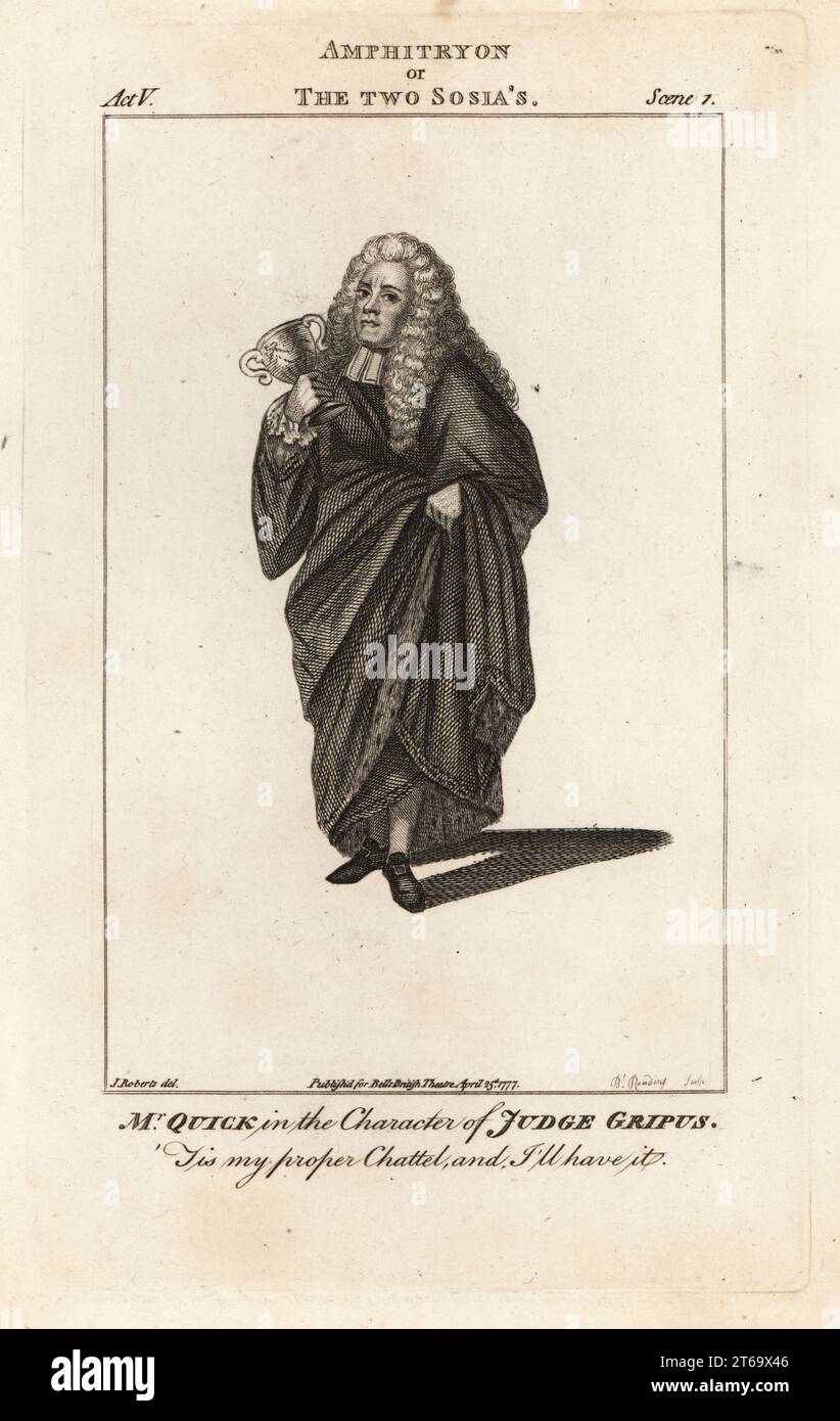 Mr John Quick in the character of Judge Gripus in John Drydens ...