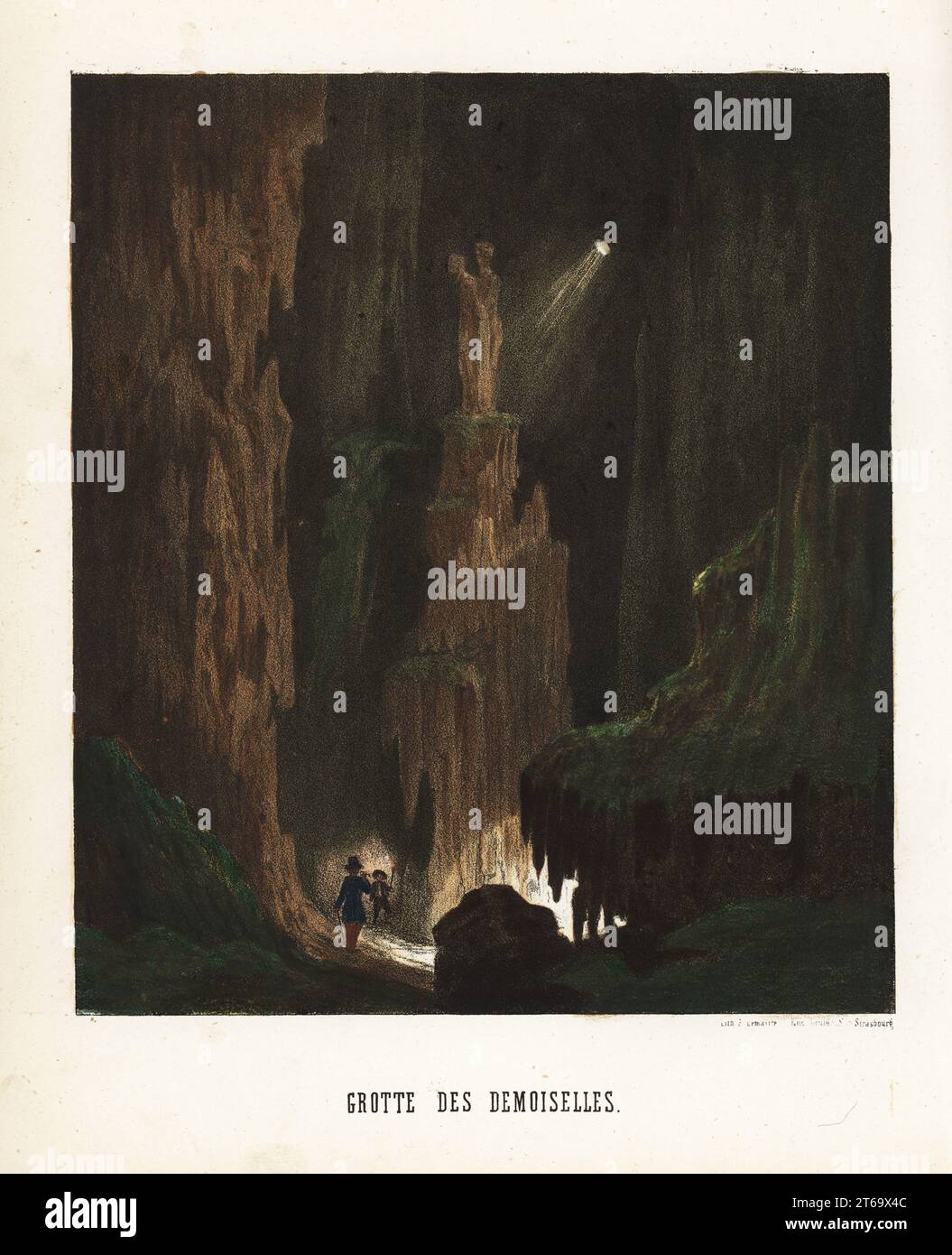 Interior of the Fairies Grotto, near Saint-Bauzille, Herault valley ...