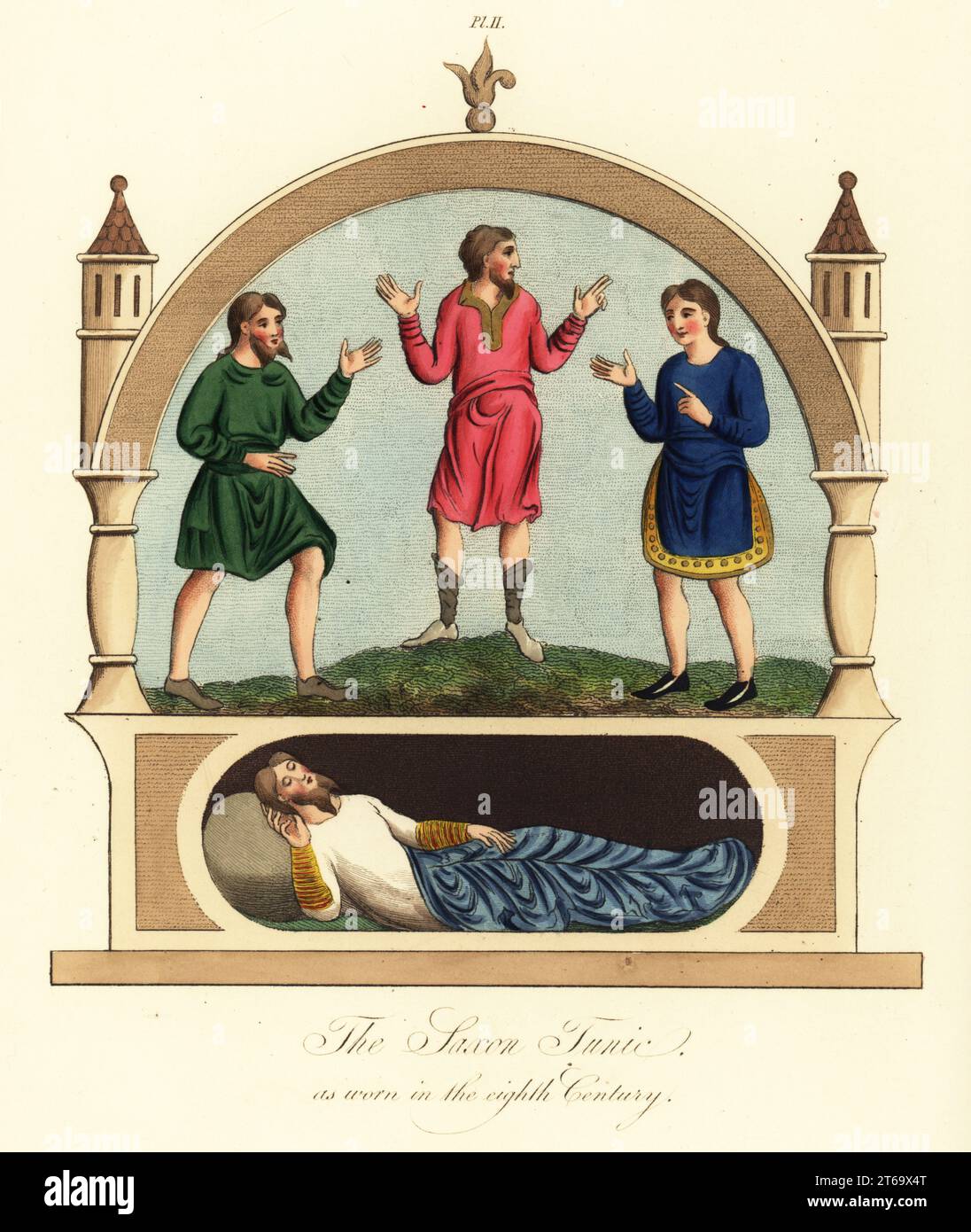 The Saxon tunic as worn in the 8th century. Saxon man sleeping in a ...