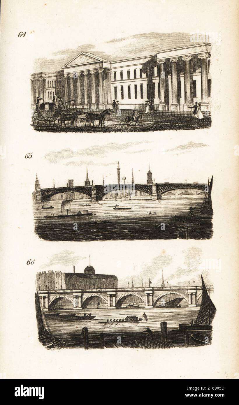 The General Post-Office, Southwark Bridge and Waterloo Bridge. Stage ...