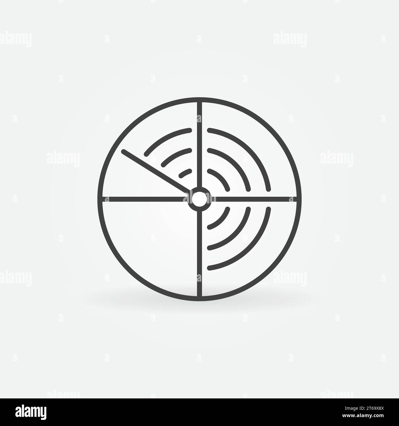 Navy Sonar vector concept round icon or symbol in thin line style Stock ...